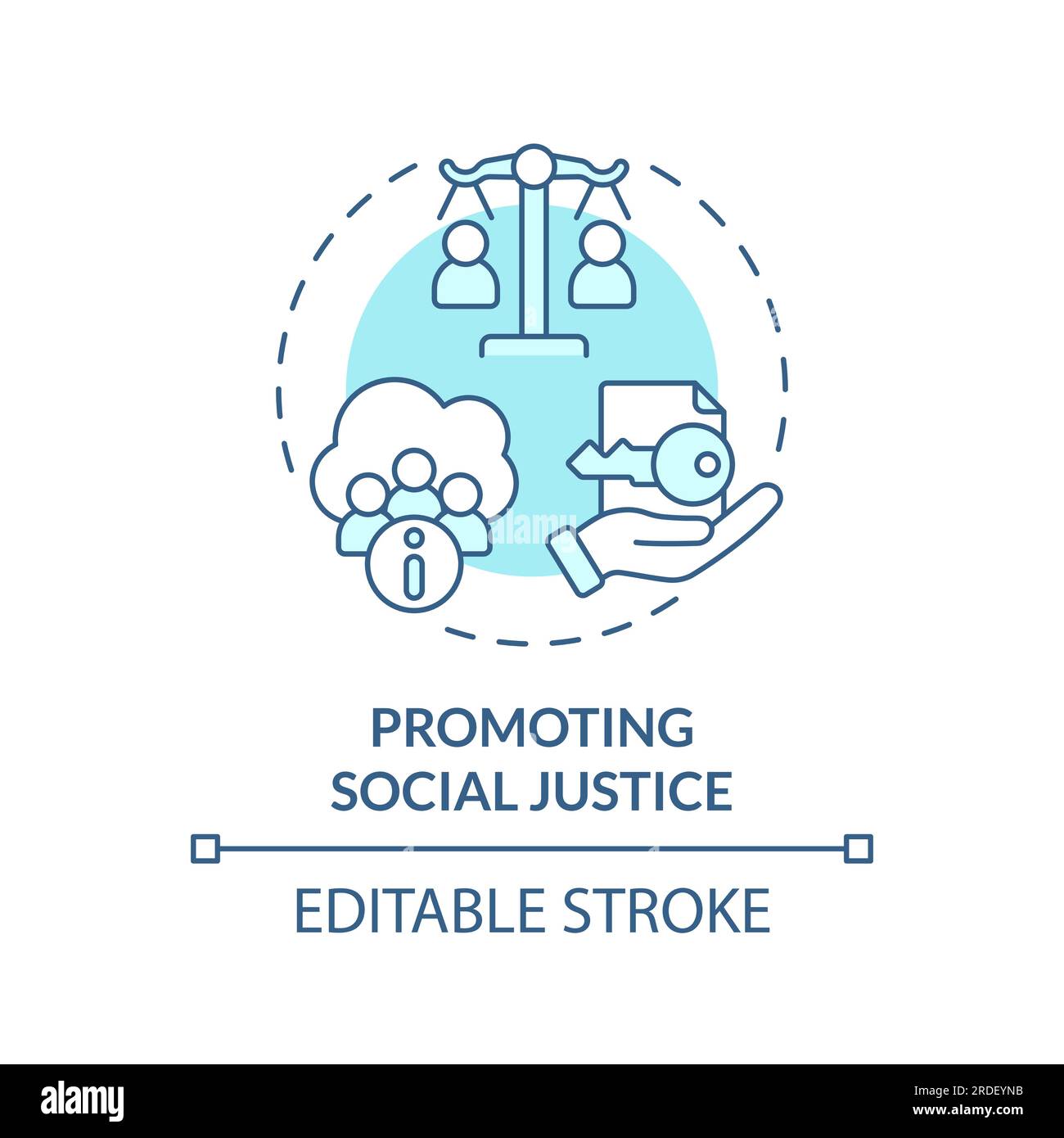 2D promoting social justice concept linear icon Stock Vector Image ...