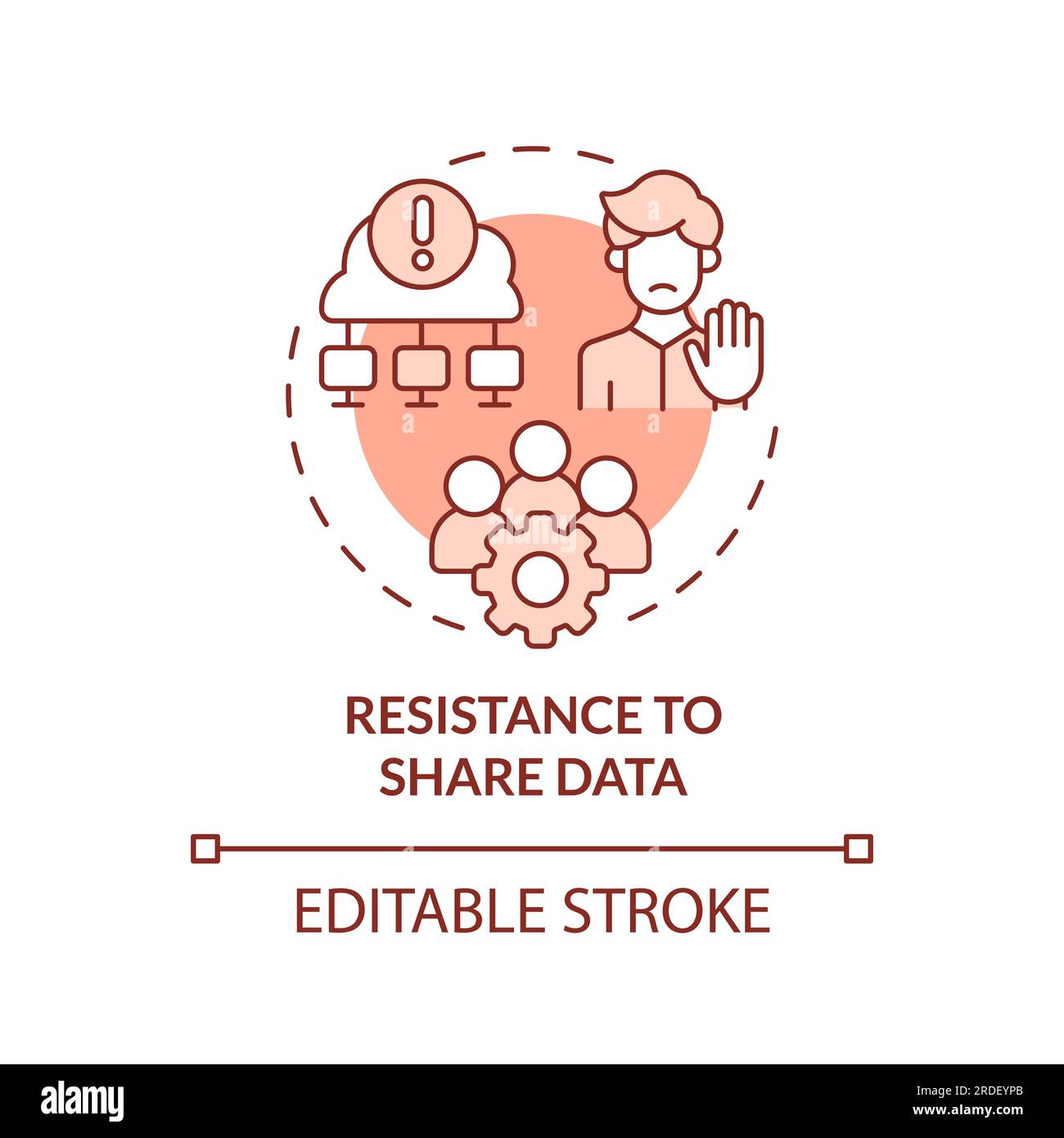 2d Resistance To Shared Data Concept Linear Icon Stock Vector Image