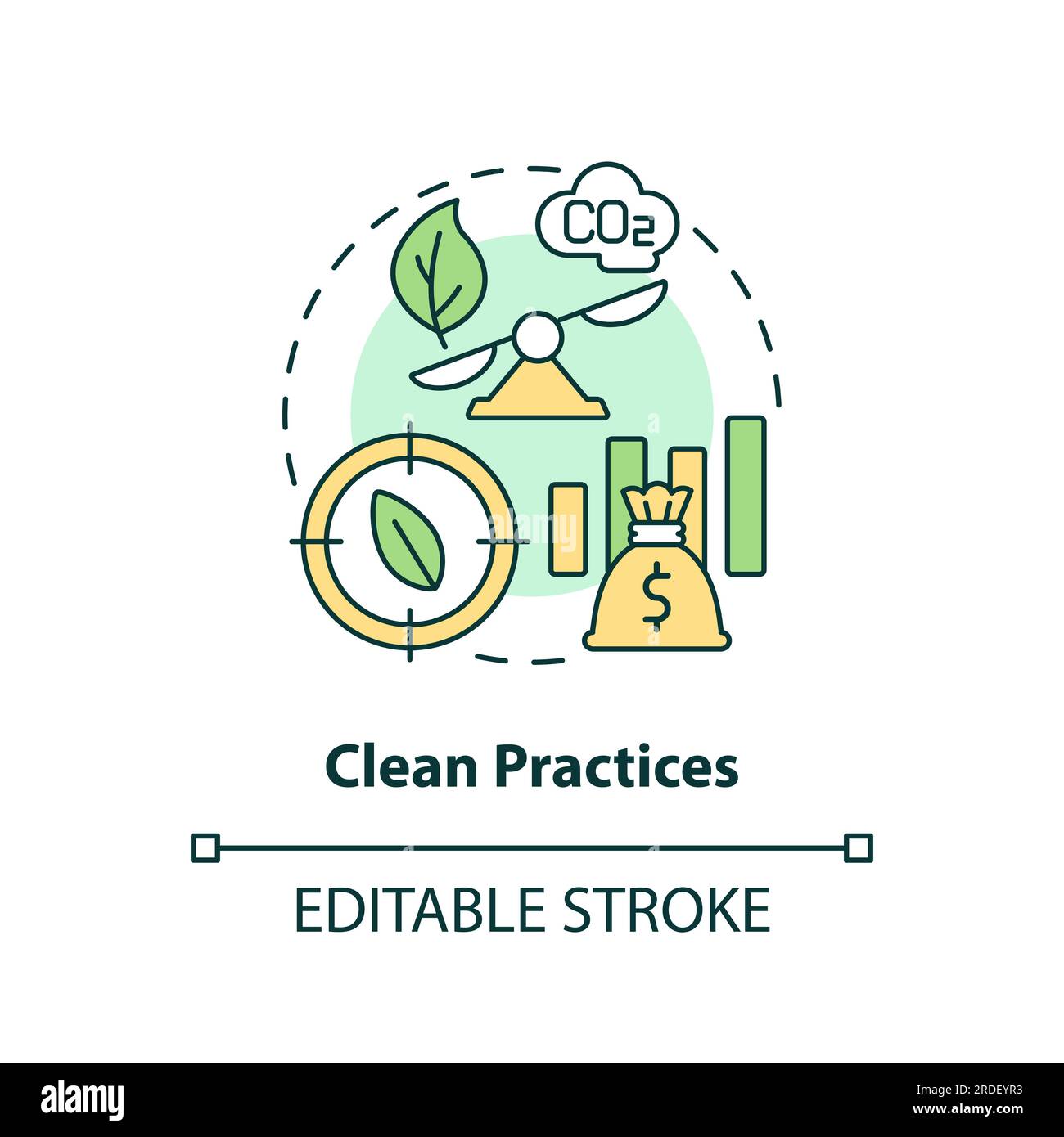 2D clean practices concept linear icon Stock Vector Image & Art - Alamy