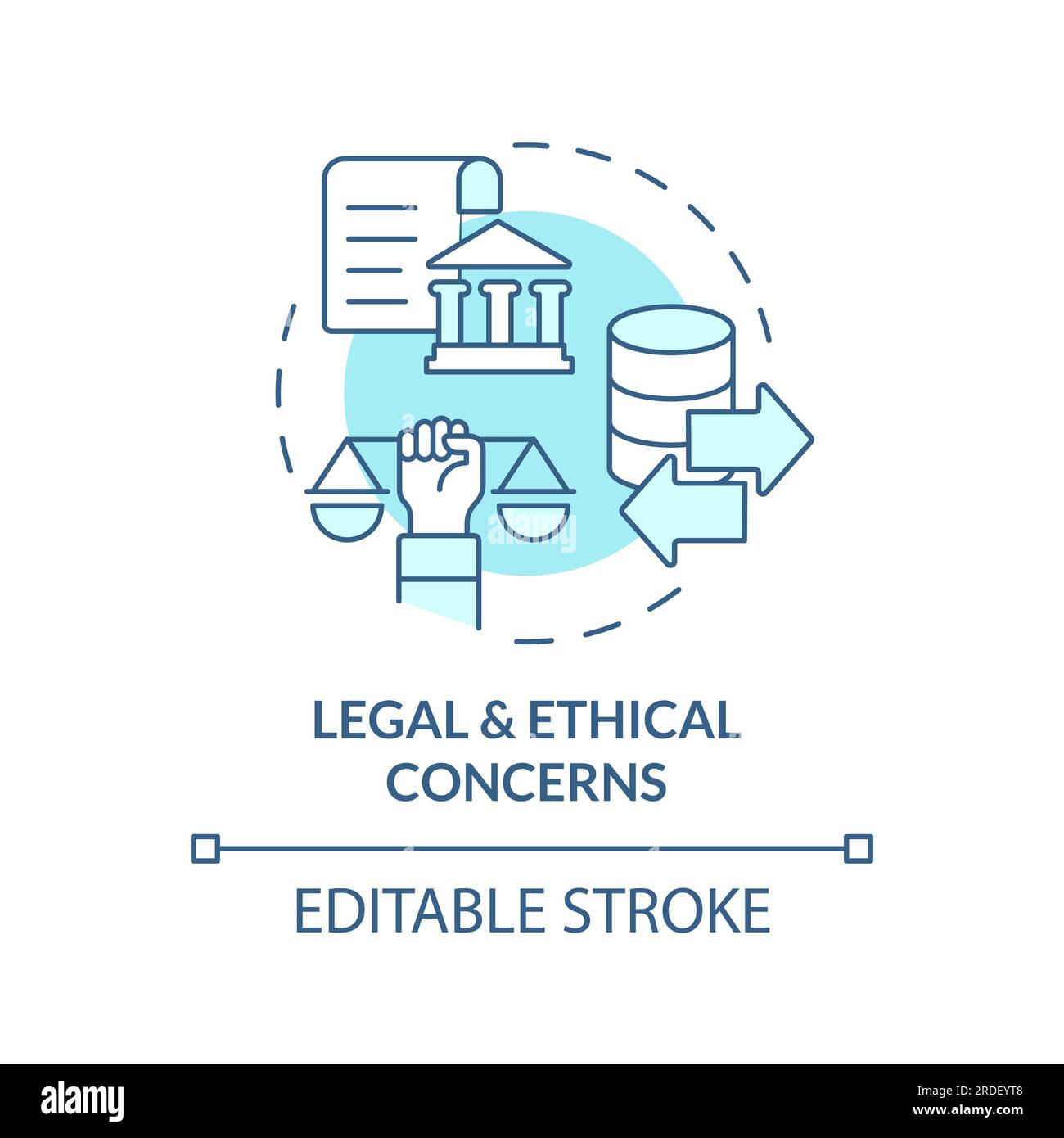 2D legal and ethical concerns concept linear icon Stock Vector Image ...