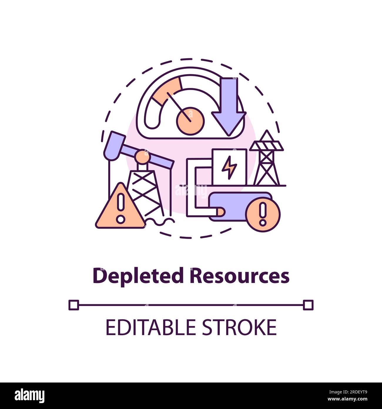 2D depleted resources concept icon Stock Vector Image & Art - Alamy