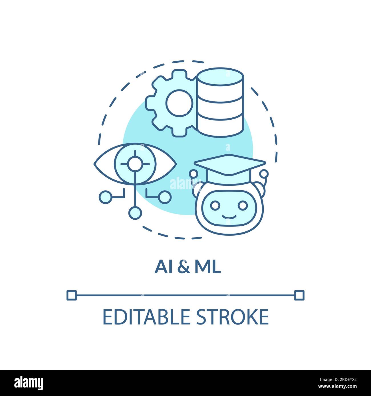 2D AI and ML concept linear icon Stock Vector Image & Art - Alamy