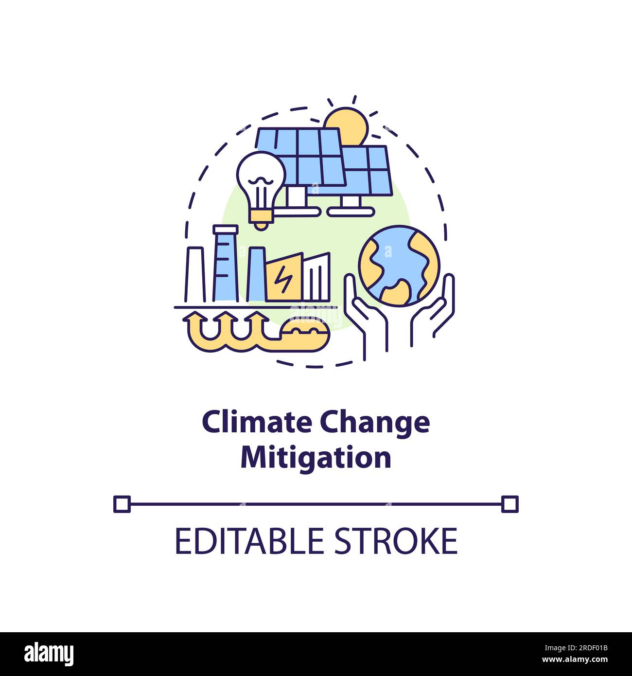 2D climate change mitigation concept icon Stock Vector Image & Art - Alamy