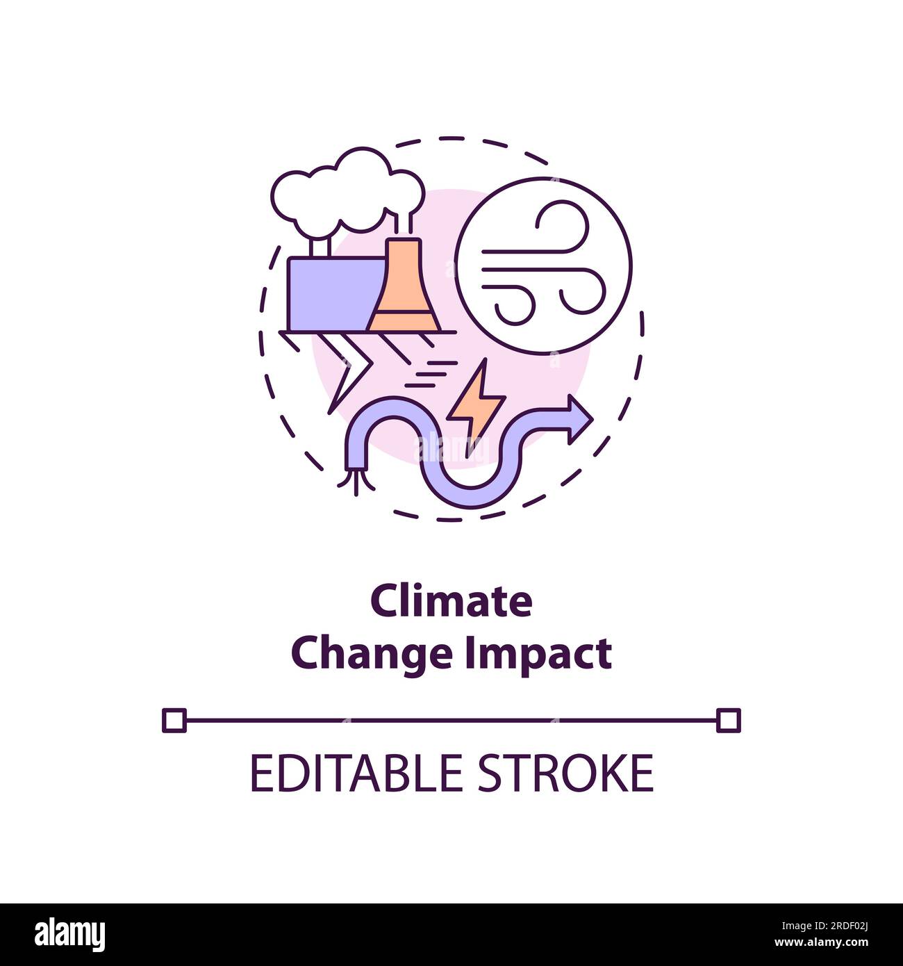 2D climate change impact concept icon Stock Vector Image & Art - Alamy