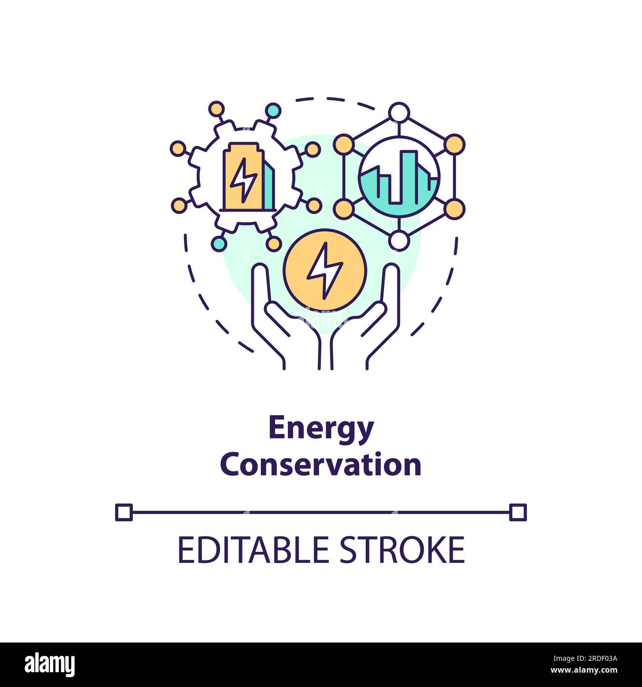 2D customizable energy conservation concept icon Stock Vector Image ...