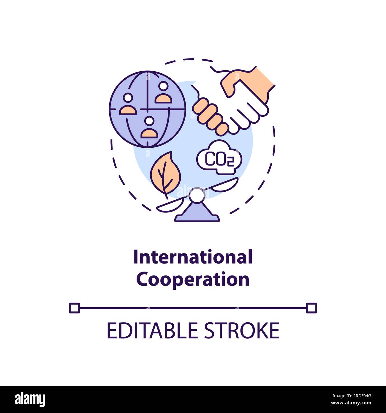 2D international cooperation concept icon Stock Vector Image & Art - Alamy