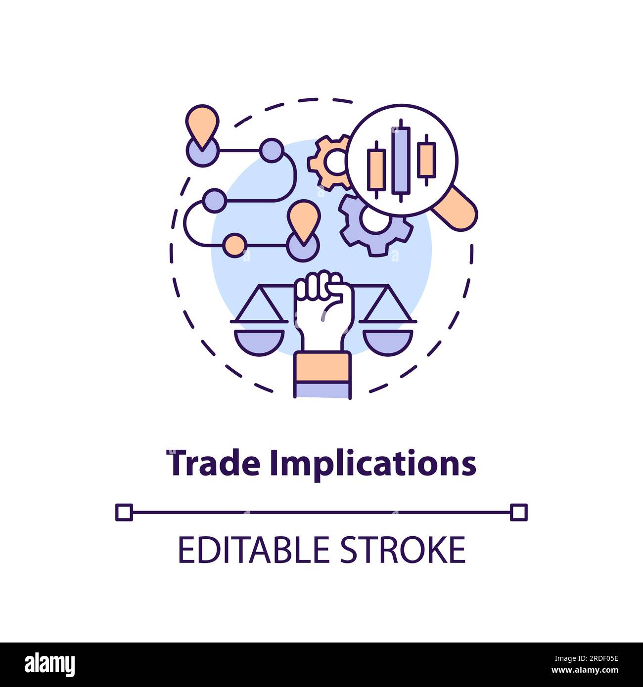 2D trade implications concept icon Stock Vector Image & Art - Alamy