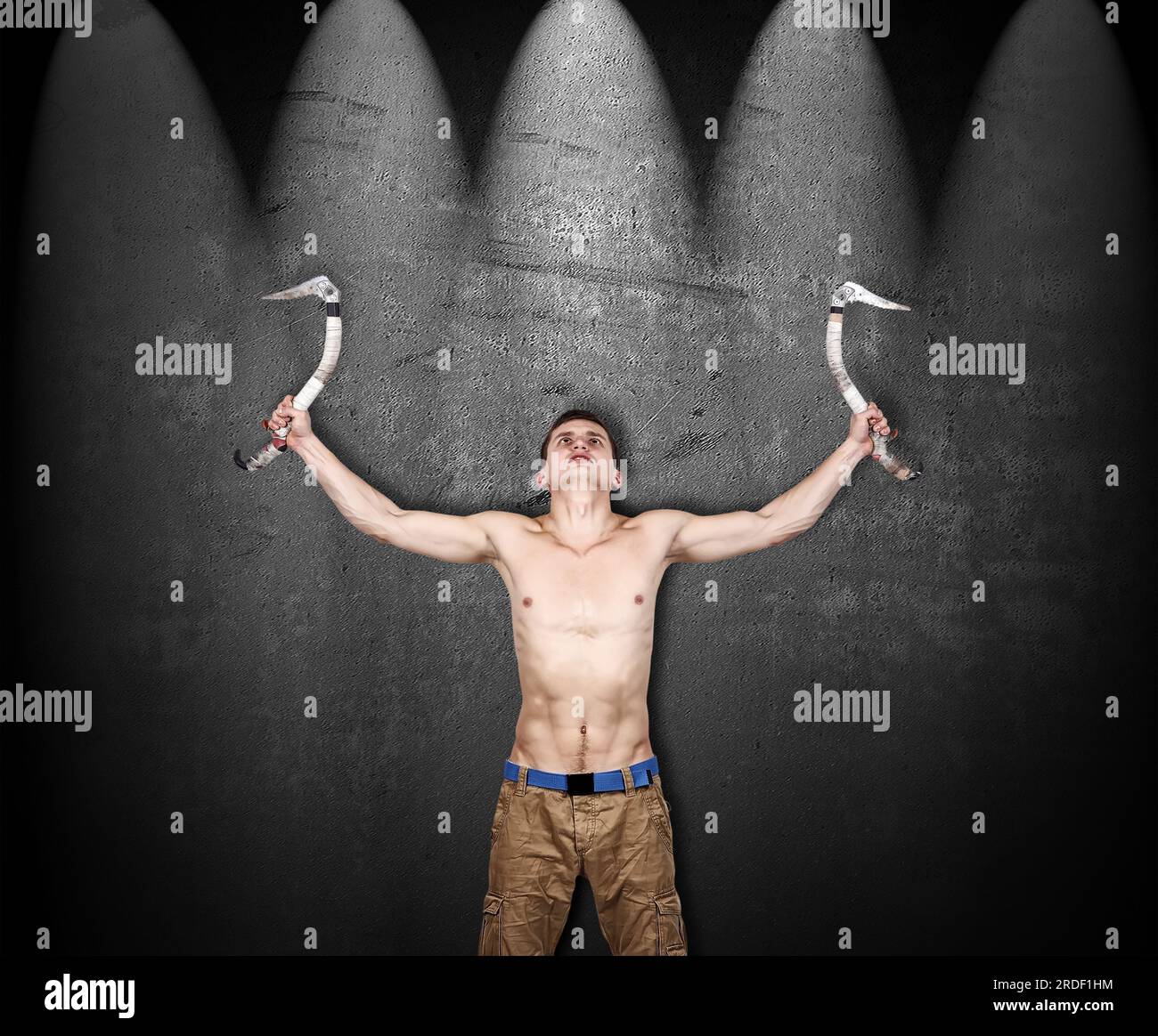 warrior with cold steel arms Stock Photo - Alamy