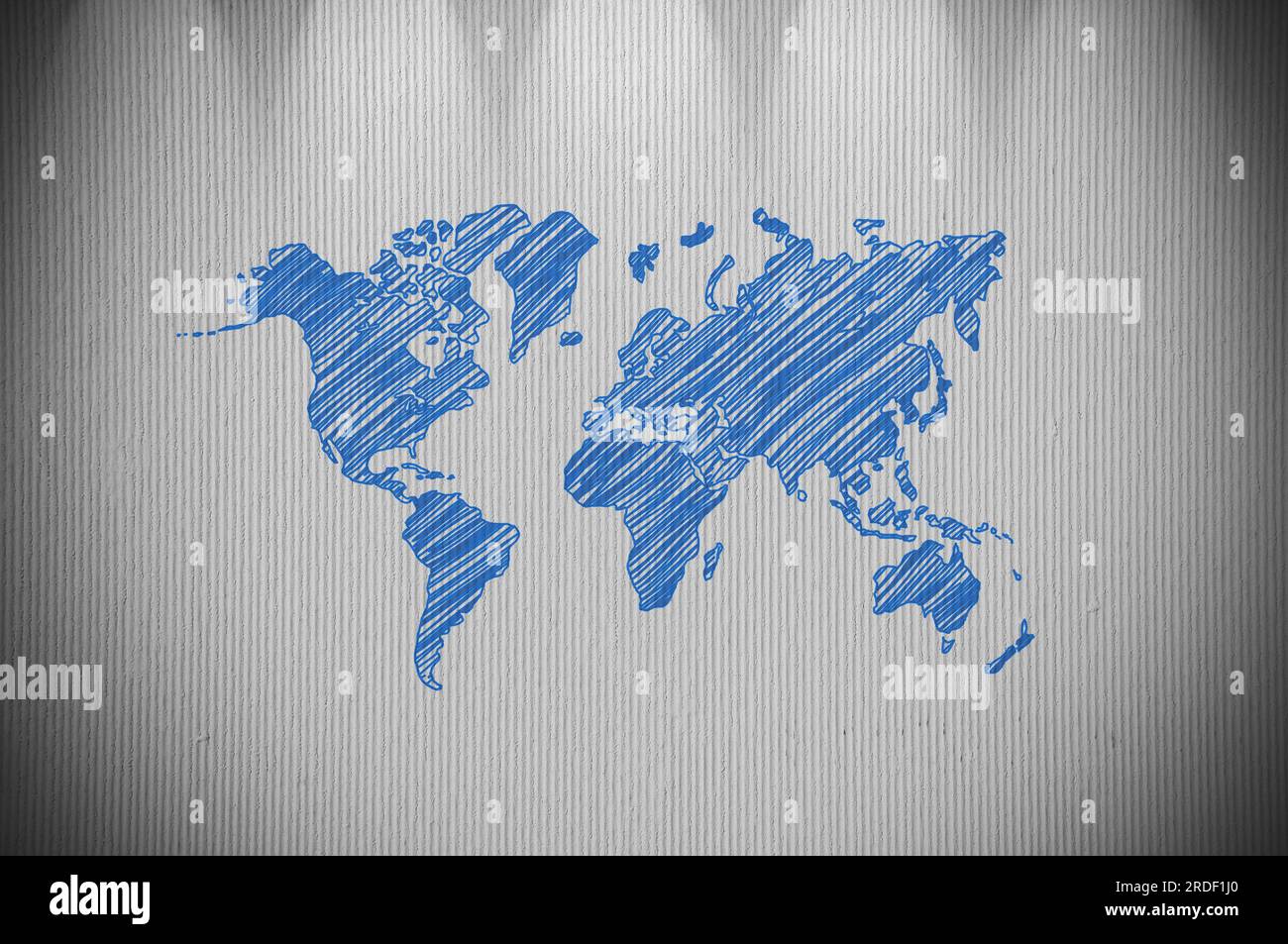 world map drawing on concrete wall textured Stock Photo - Alamy