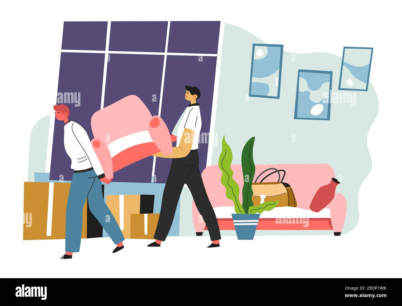 People moving in and changing place to live vector Stock Vector Image ...
