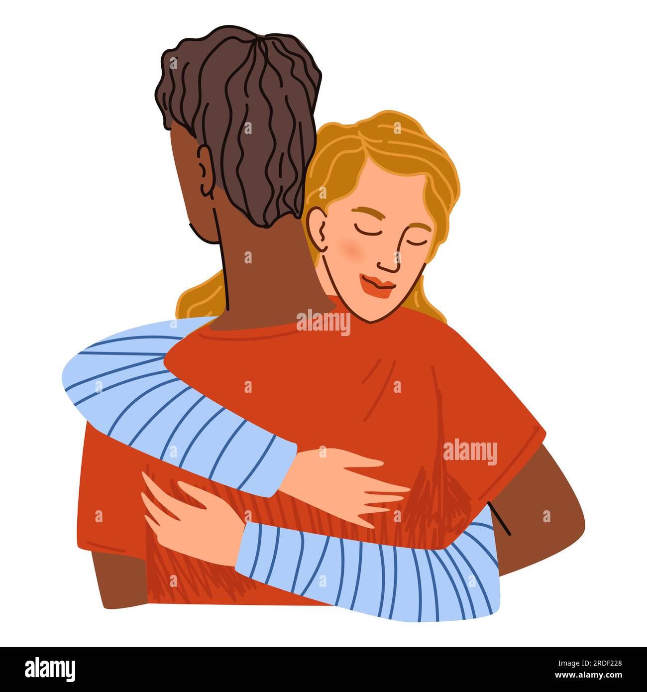 Happy friends hugging Stock Vector Images - Alamy