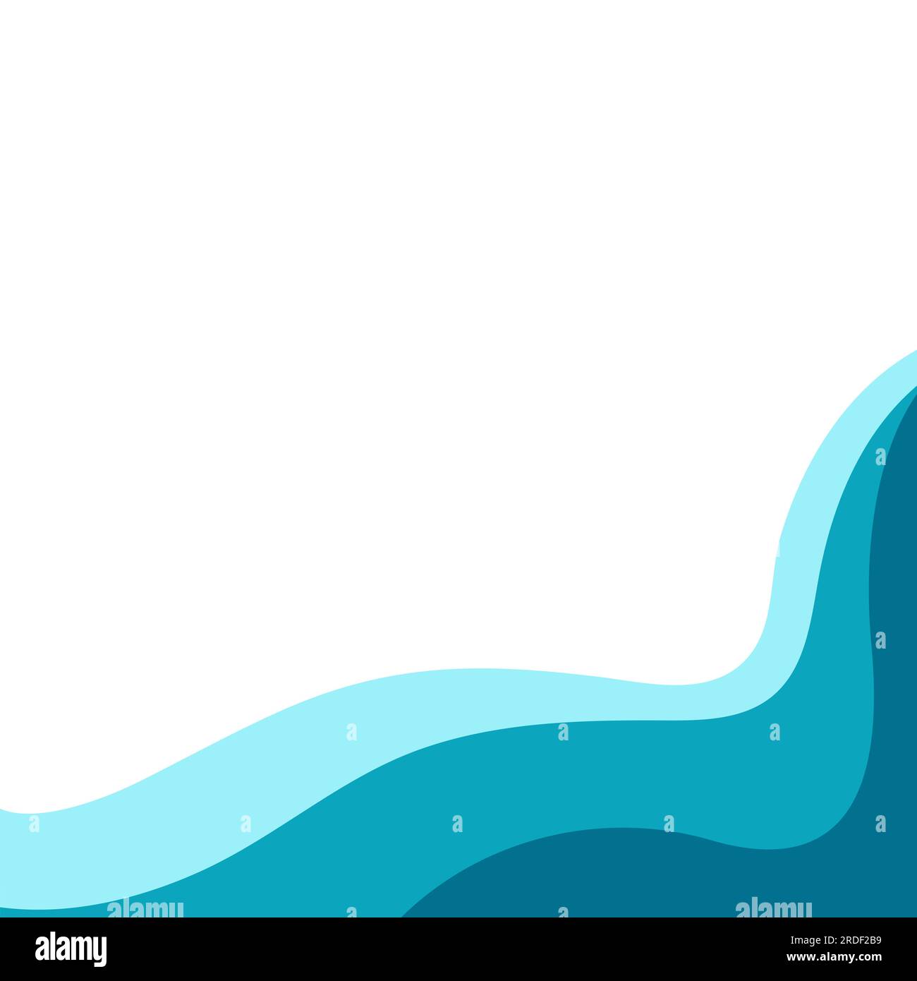 Corner frame water design elements isolate. Waves frame vector Stock ...