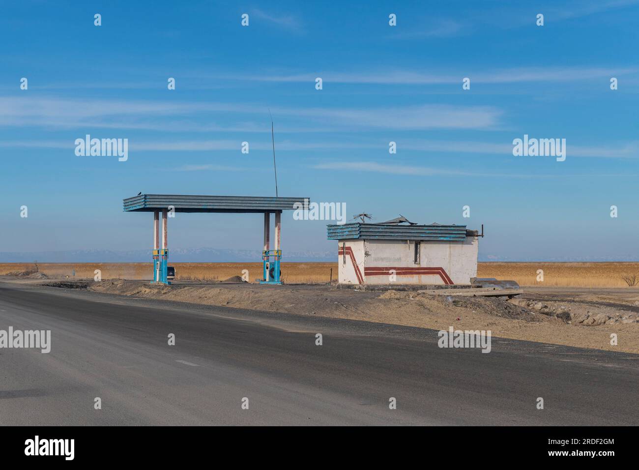 Remote gas station, eastern Kazakhstan Stock Photo - Alamy