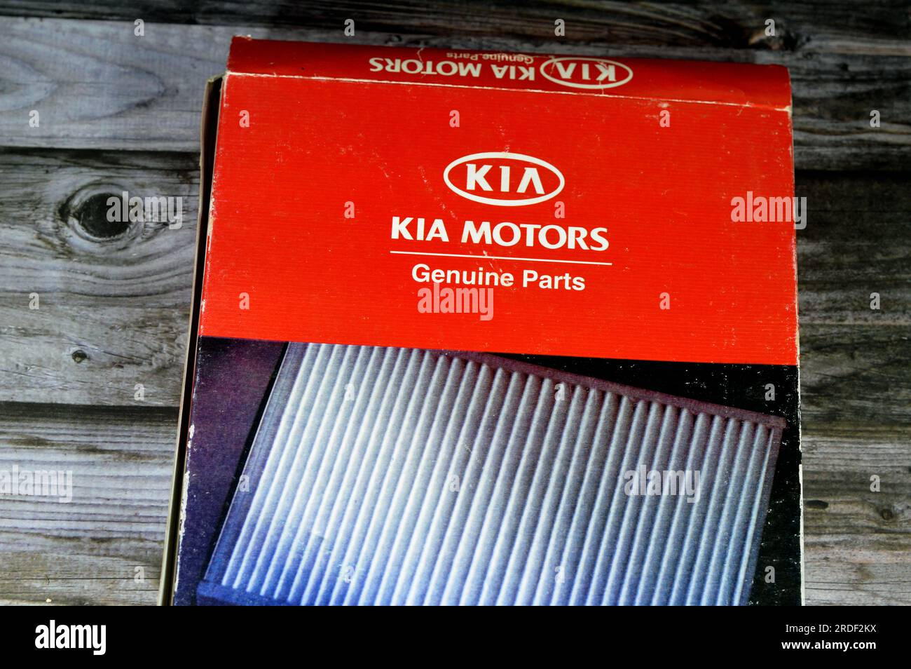 Cairo, Egypt, July 11 2023: KIA Motors genuine parts, AC air ...