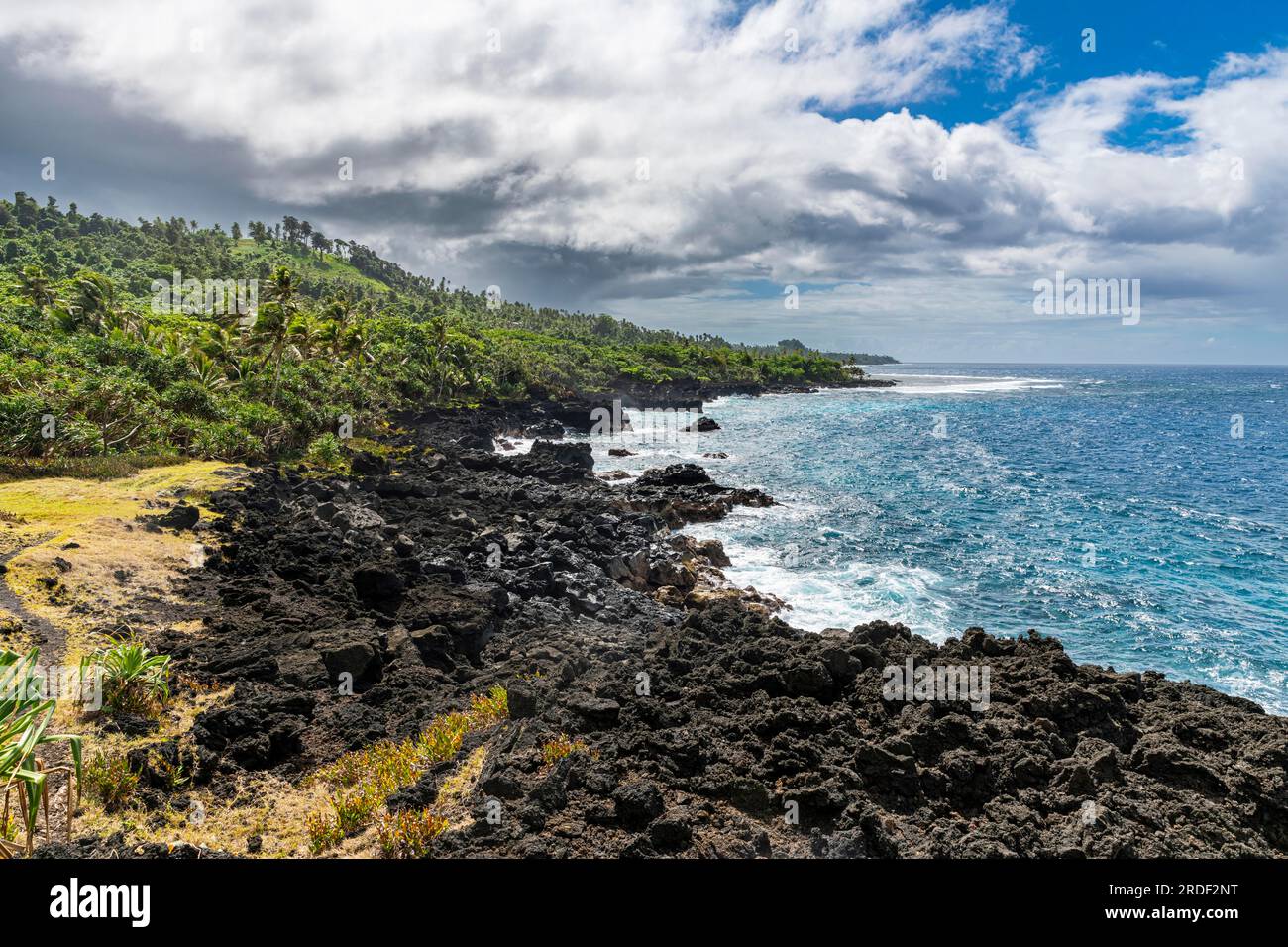 Volcanic south coast of Taveuni, Fiji, South Pacific Stock Photo - Alamy