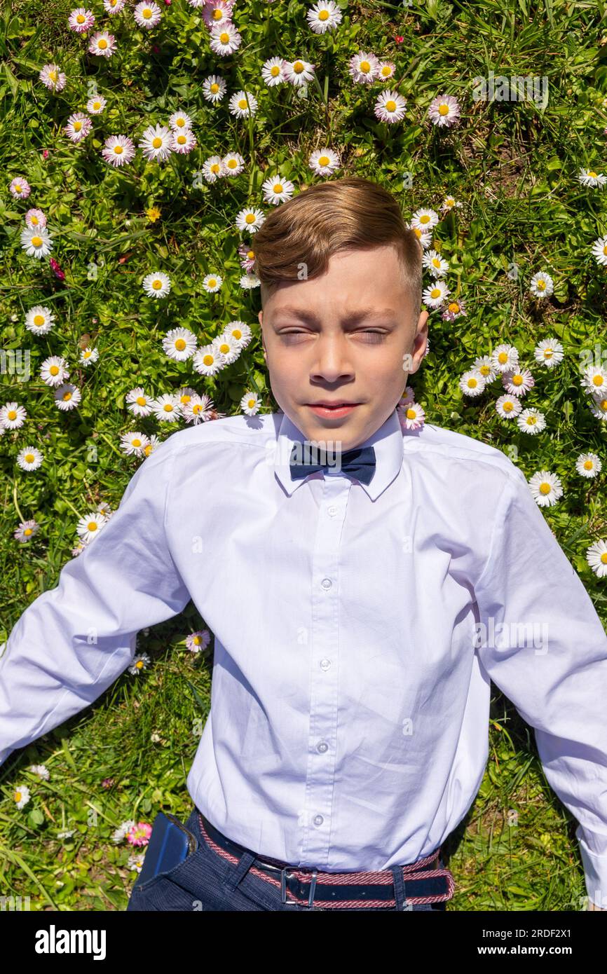 Boy in shirt tie hi-res stock photography and images - Alamy