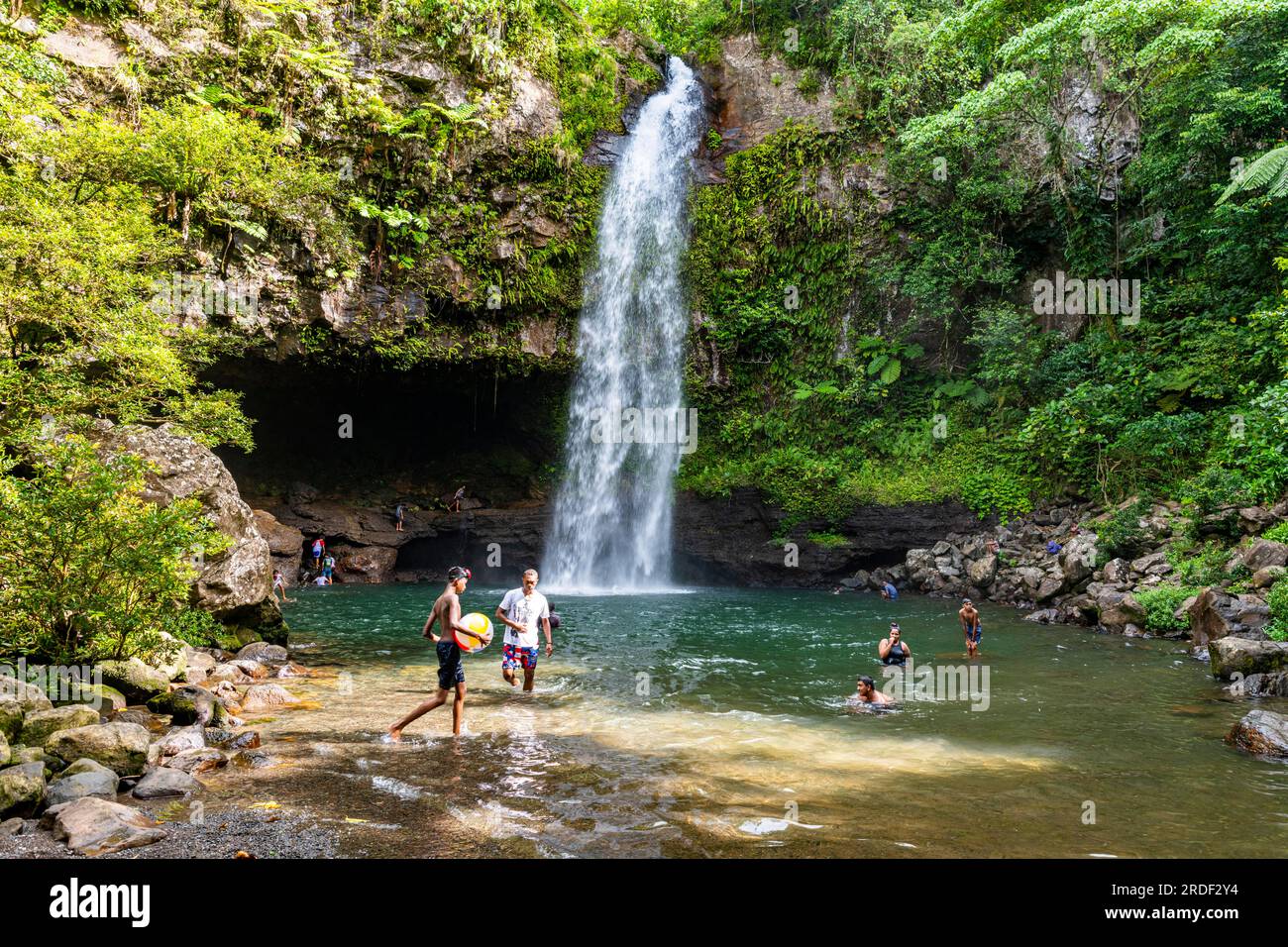 Tavoro Falls, Bouma National Park, Taveuni, Fiji, South Pacific Stock ...