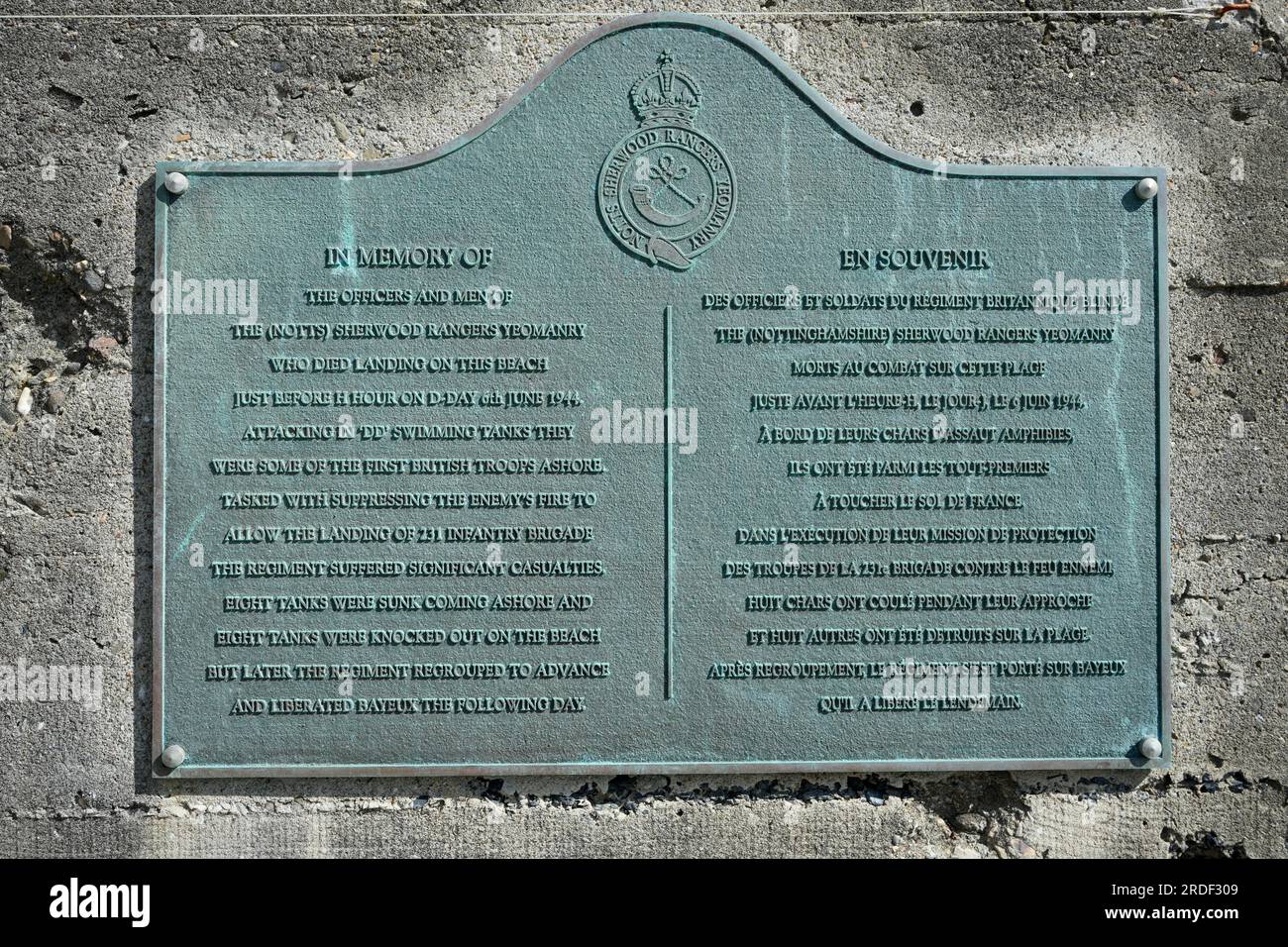 Commemorative Plaque on the German 88mm Gun emplacemdnt on Asnelles ...
