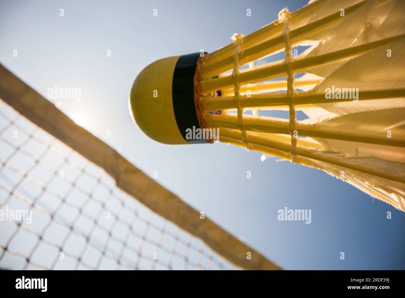Shuttlecock for badminton close-up. Detailed texture and expressive ...