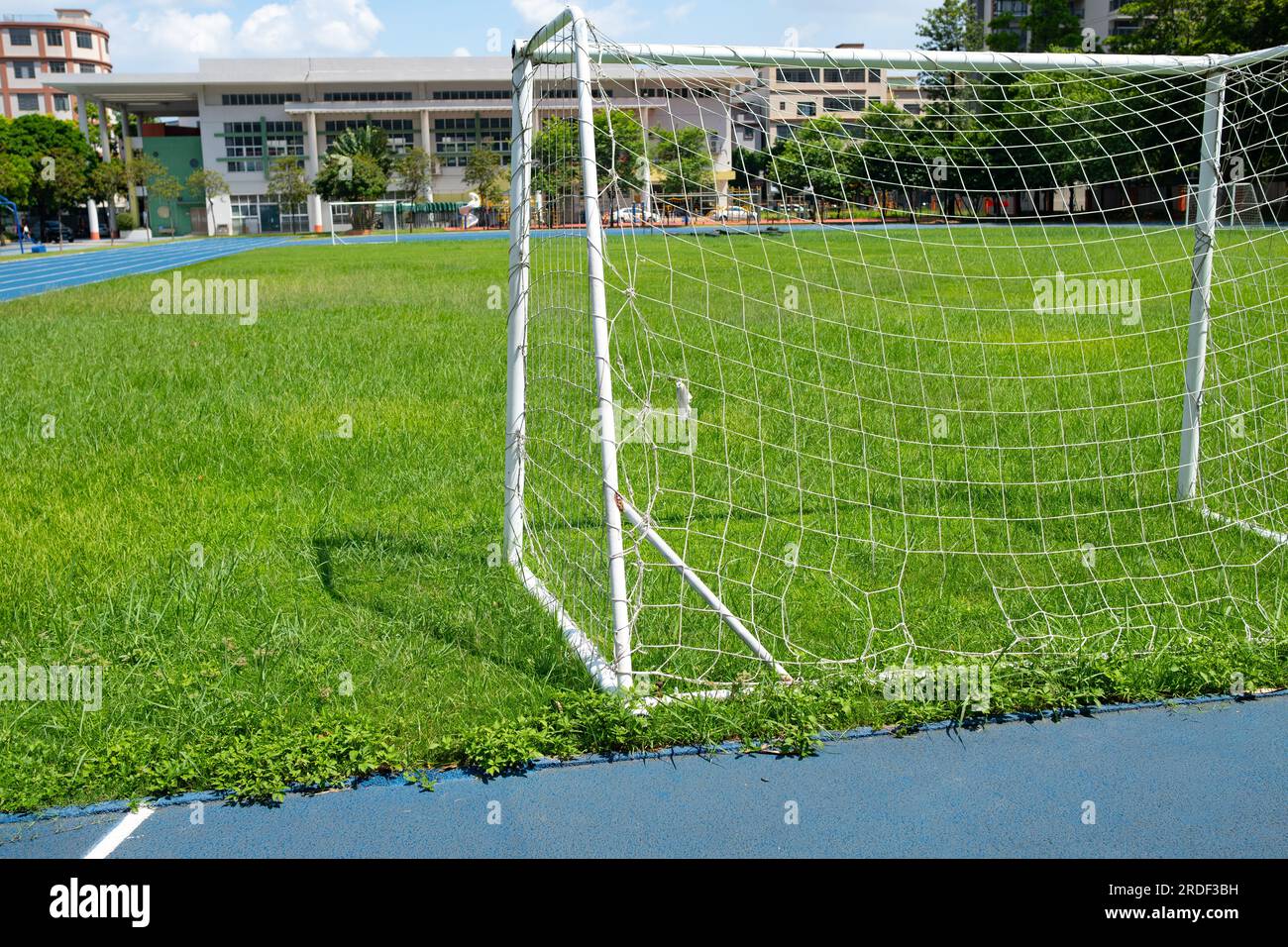 soccer field in a school horizontal composition Stock Photo - Alamy