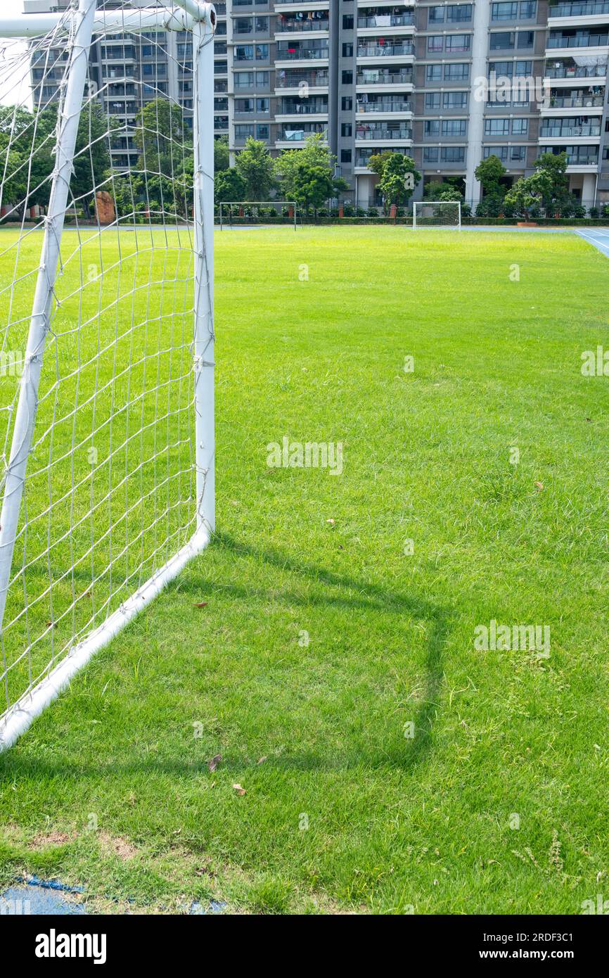soccer field in a school vertical composition Stock Photo - Alamy