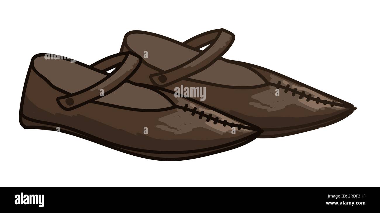Old fashioned boots, shoes of medieval epoch times Stock Vector Image ...