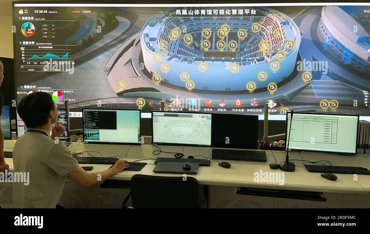 Chengdu, China's Sichuan Province. 18th July, 2023. A staff member ...