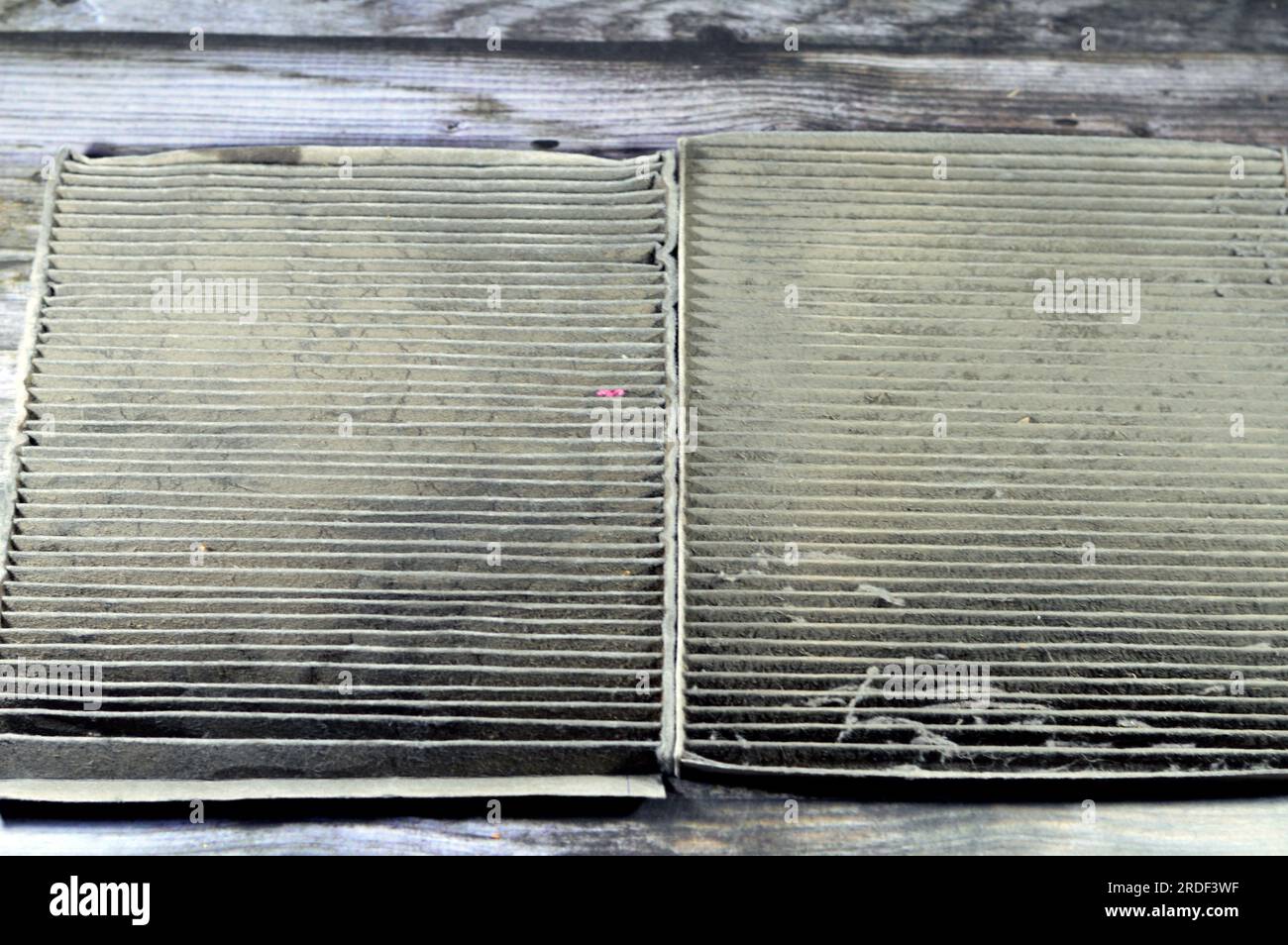 old dirty used car AC air conditioning filter full of dust removed from ...