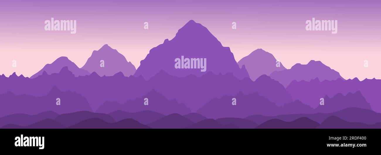 Panorama mountain background. Vector landscape. Beautiful mountain ...