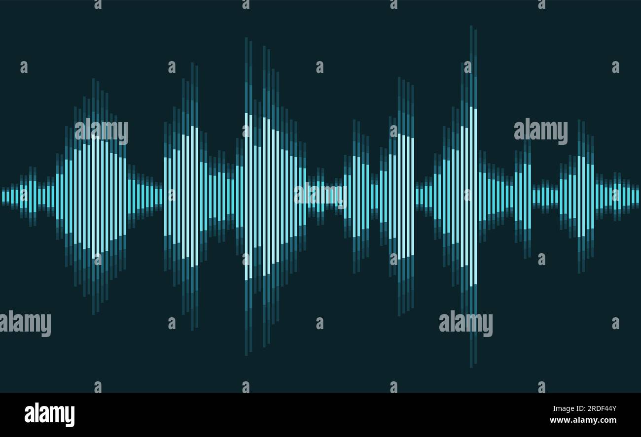 Blue audio waveform visualization hi-res stock photography and images - Alamy