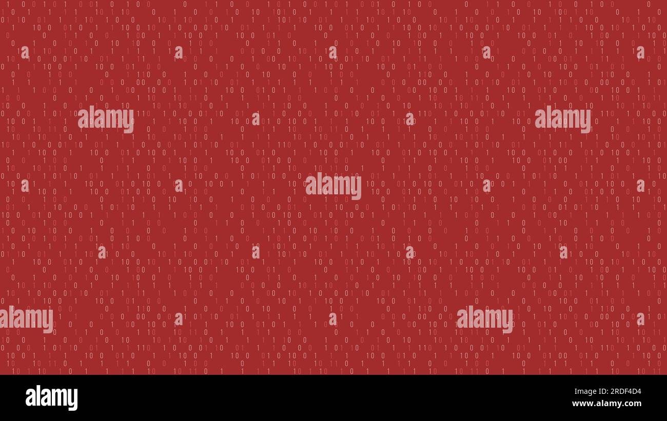 Binary Computer Code Seamless Code Stream Vector Texture Tech Pattern 01 Digital Code Red