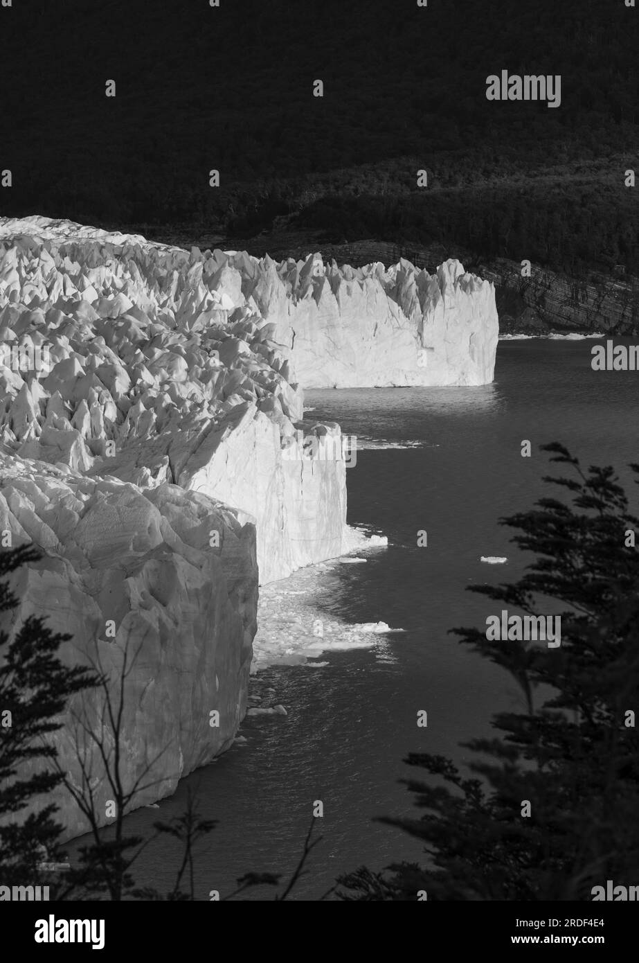 Glacier perito moreno boat Black and White Stock Photos & Images - Alamy