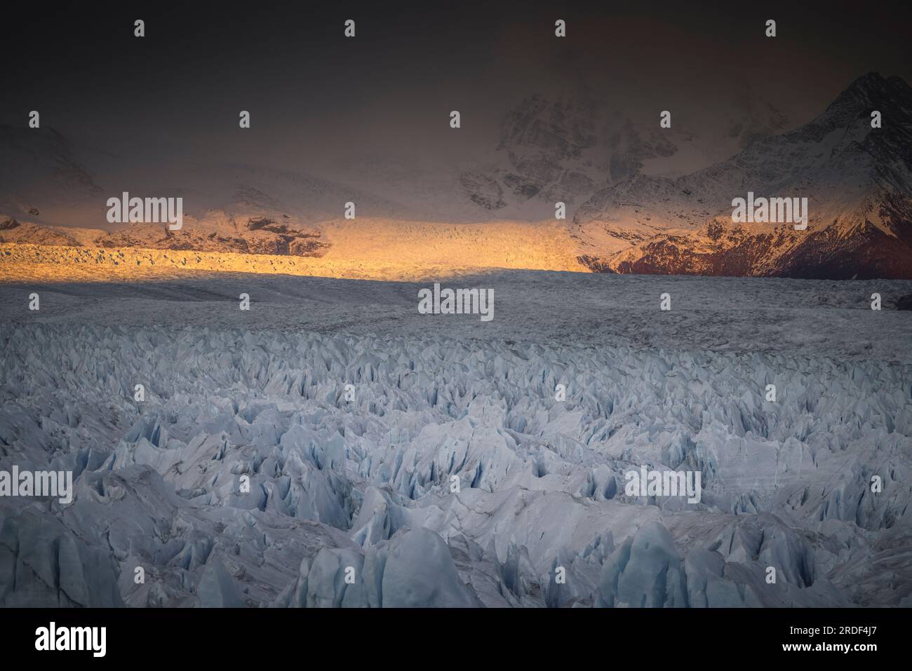 ice fields with the first lights Stock Photo - Alamy