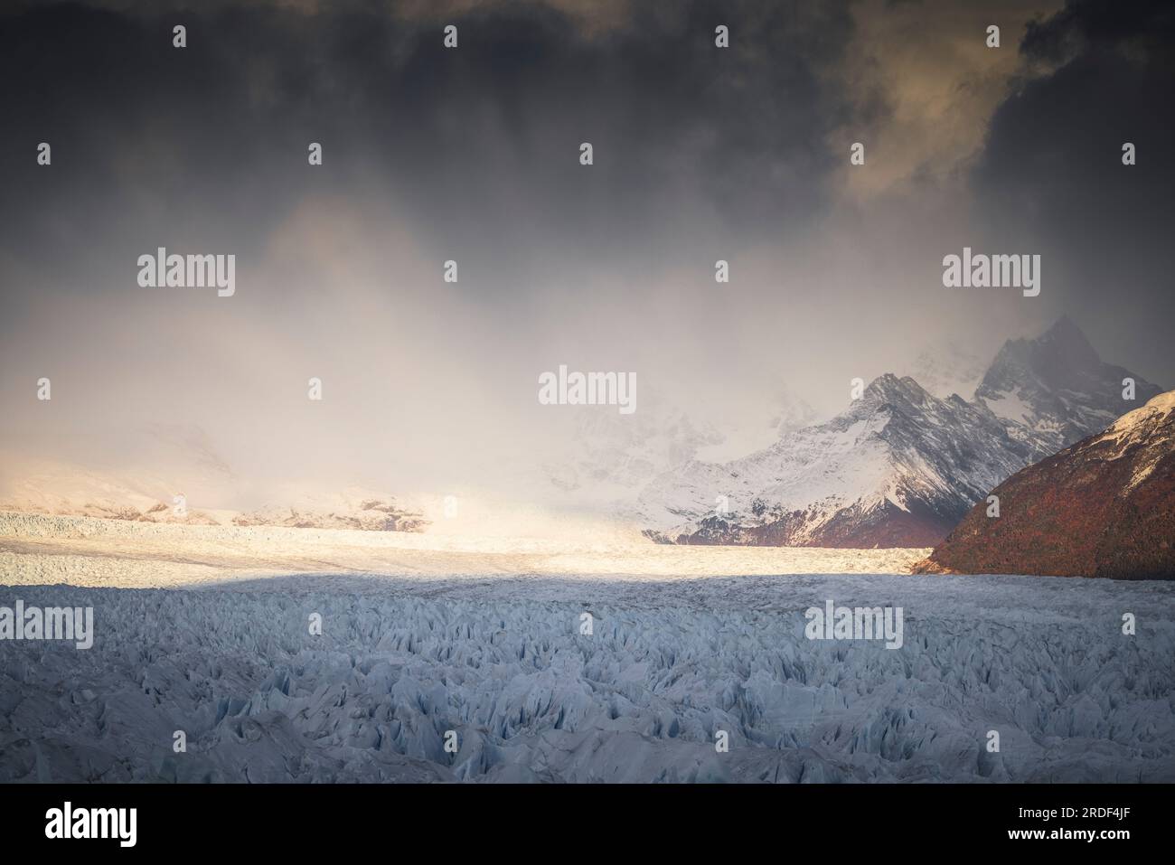 ice fields with the first lights Stock Photo - Alamy