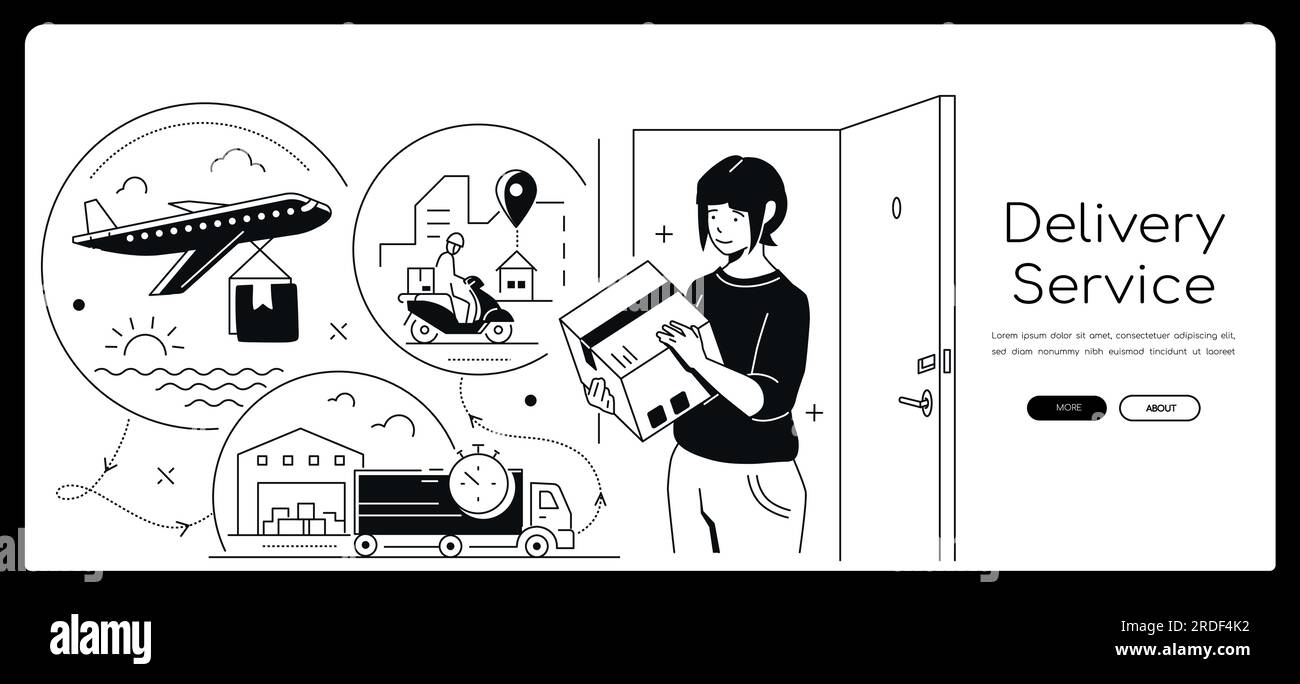 Delivery service - modern line design style banner Stock Vector Image ...