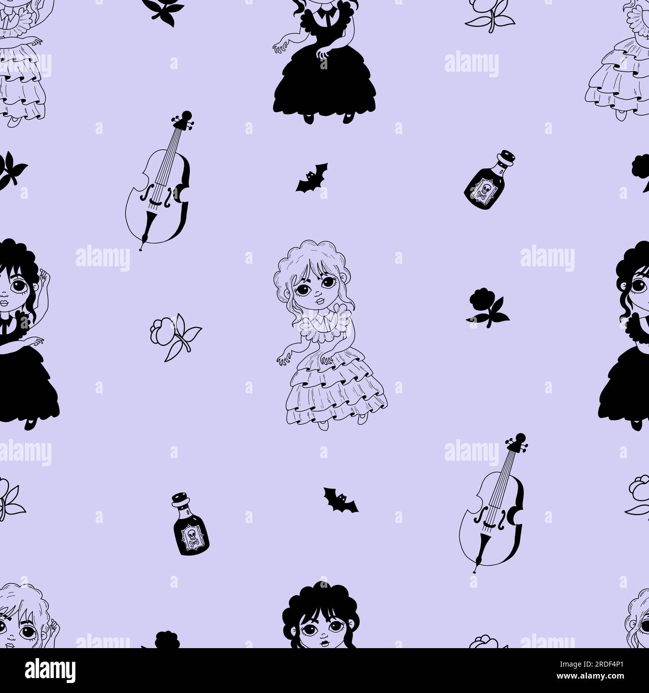 Wednesday addams Stock Vector Images - Alamy