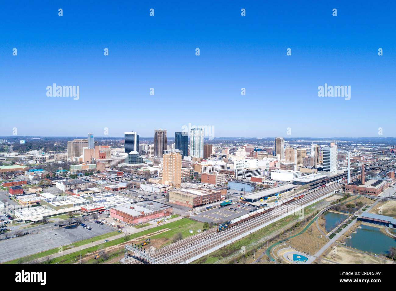Birmingham, Alabama downtown skyline from Railroad Park Stock Photo - Alamy