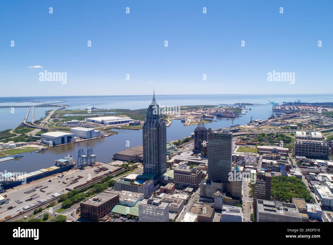 drone photography of downtown mobile, al Stock Photo - Alamy