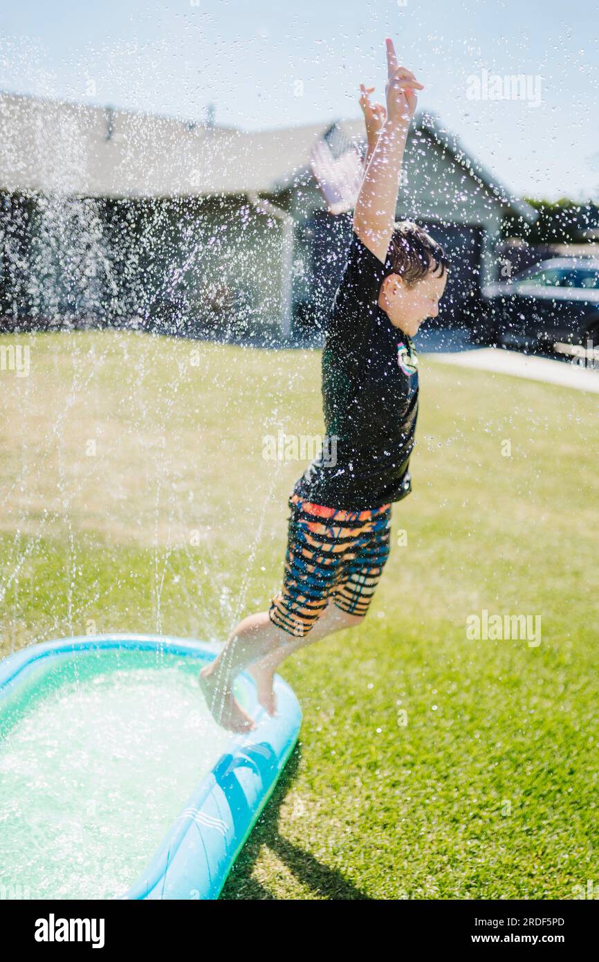 Preteen boy swimsuit hi-res stock photography and images - Alamy
