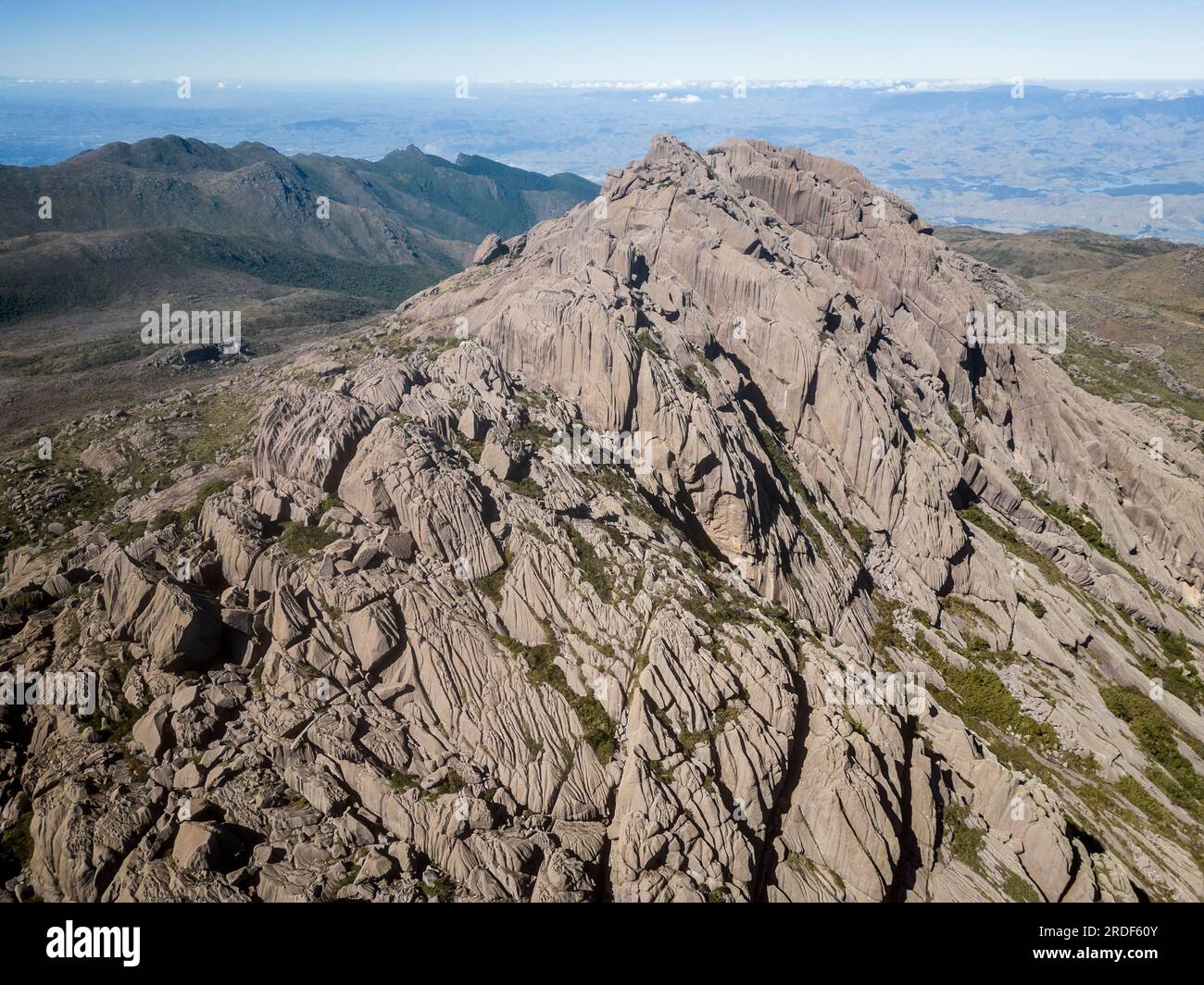 Beautiful aerial view to rocky mountain and altitude fields Stock Photo ...