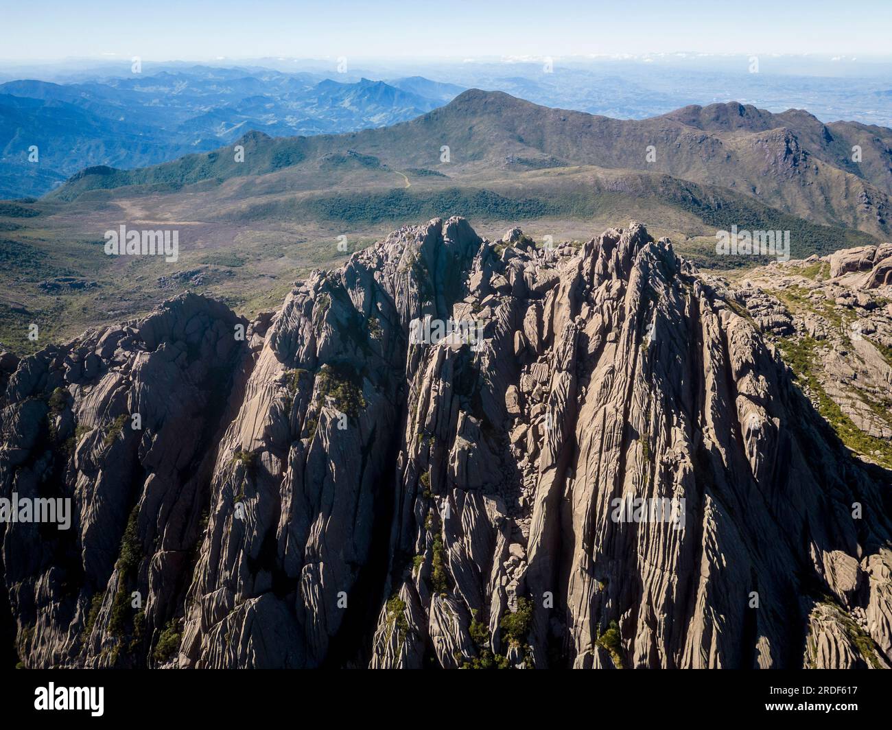 Beautiful aerial view to rocky mountain and altitude fields Stock Photo ...