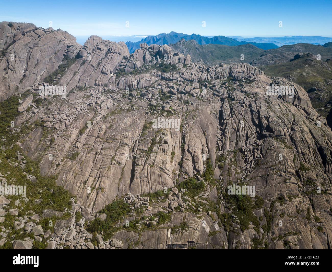 Beautiful aerial view to rocky mountain and altitude fields Stock Photo ...