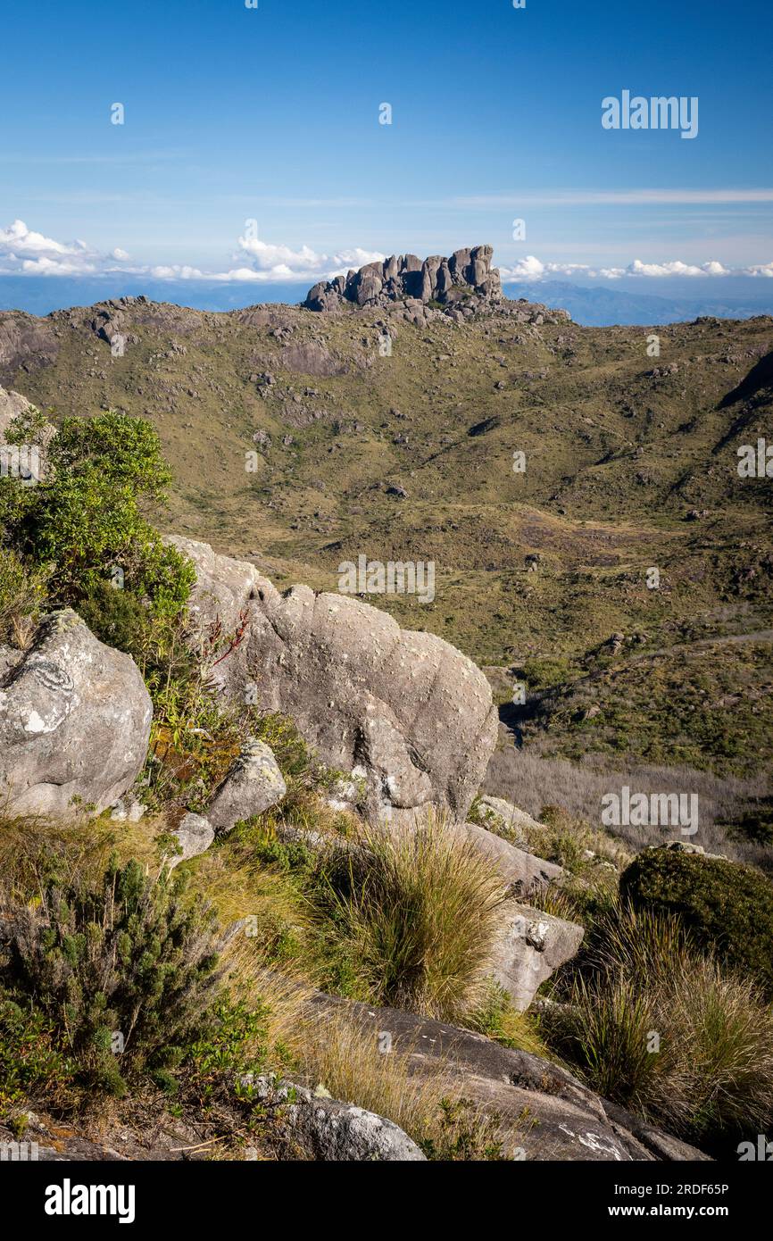 Beautiful aerial view to rocky mountain and altitude fields Stock Photo ...