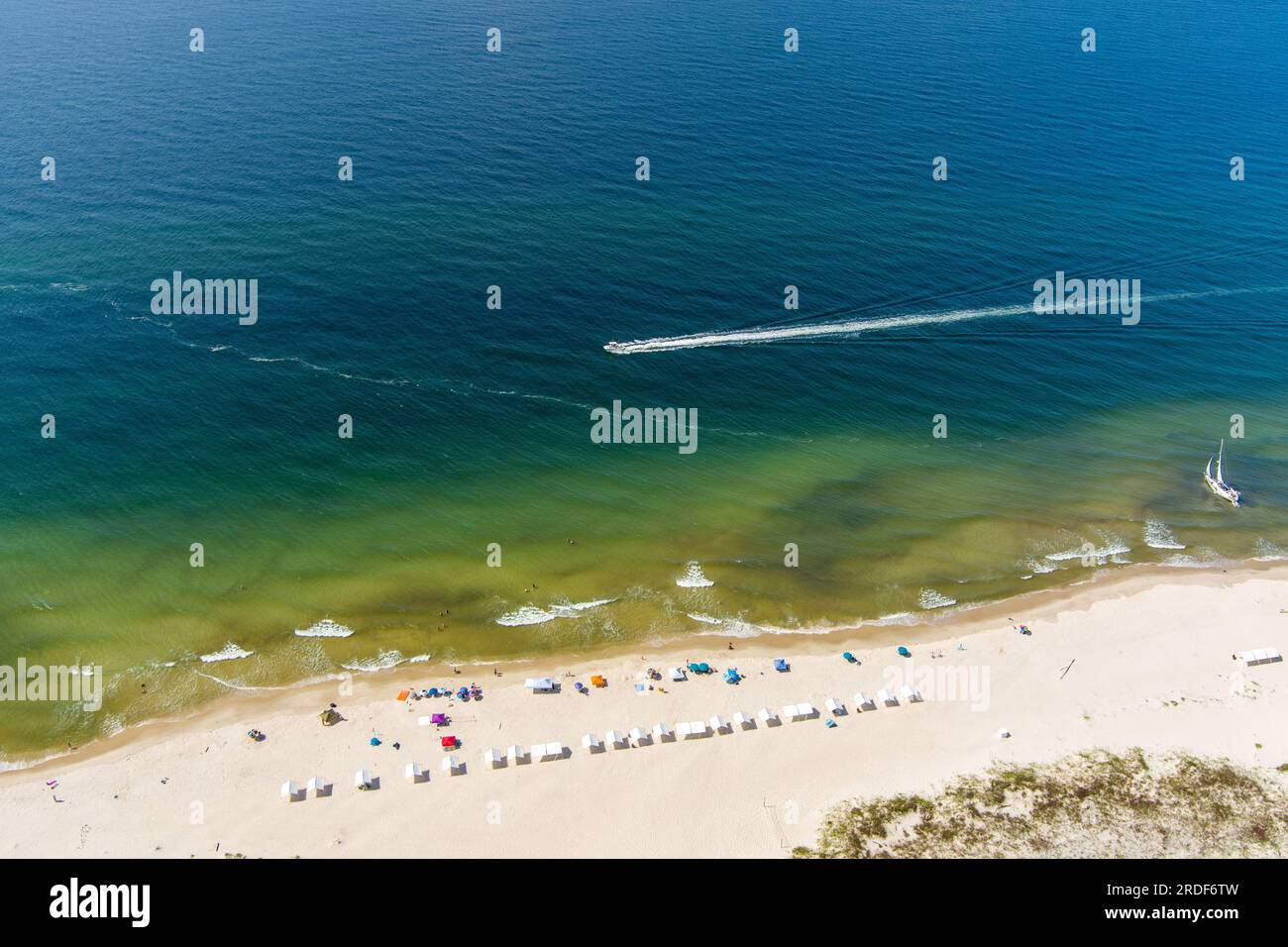 Aerial view of the beach at Fort Morgan, Alabama Stock Photo - Alamy