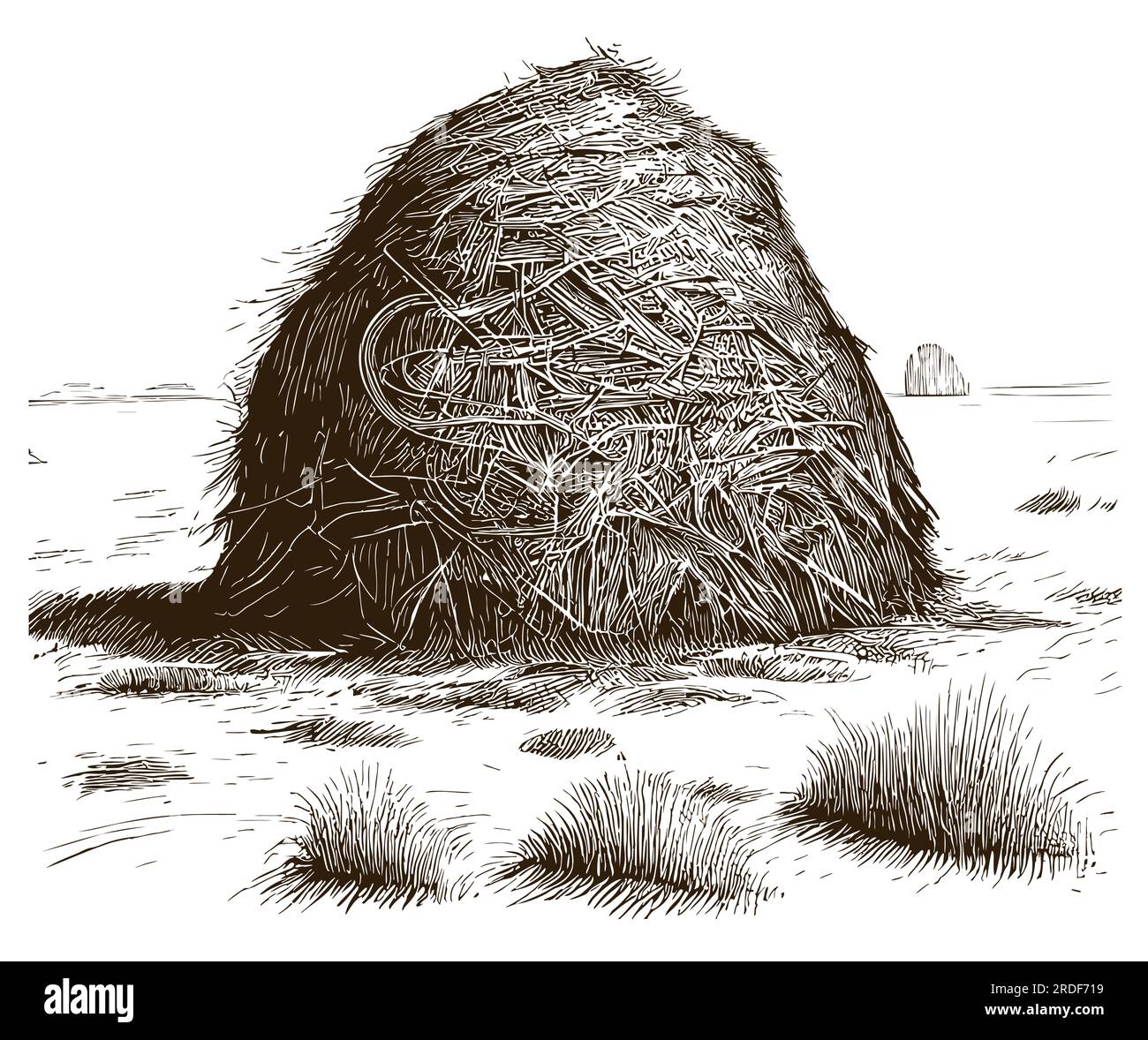Haystack hand drawn sketch in graphic illustration Stock Vector Image ...