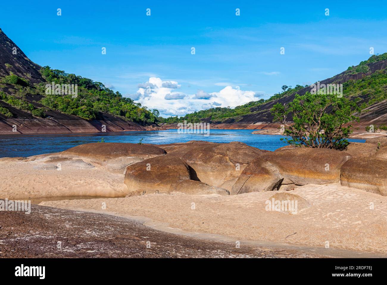 Huge granite hills, Cerros de Mavecure, Eastern Colombia Stock Photo ...