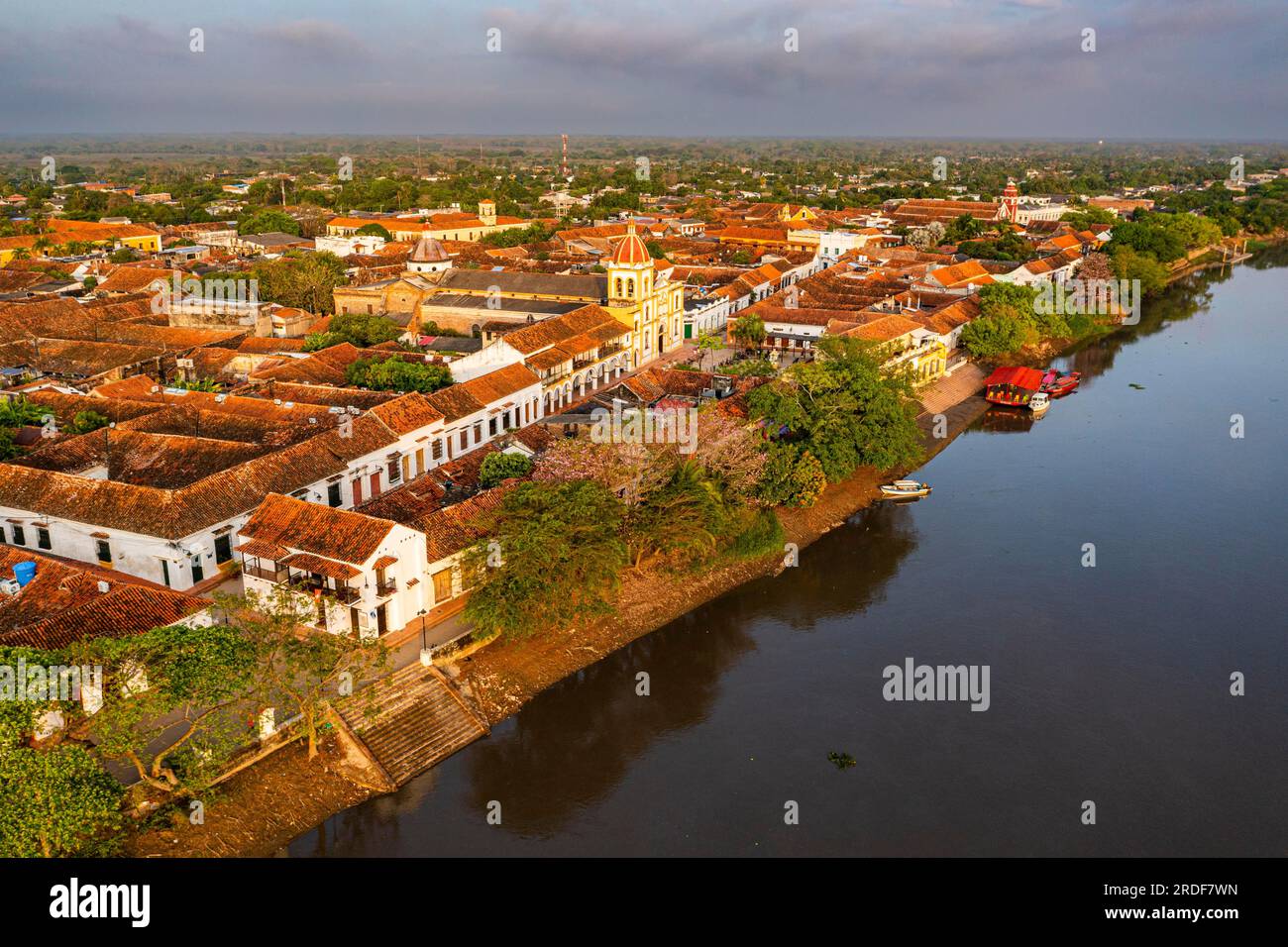 Aerial of the Unesco world heritage site, Mompox, Colombia Stock Photo ...