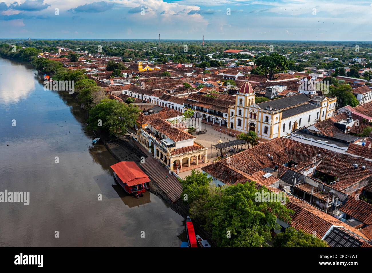 Aerial of the Unesco world heritage site, Mompox, Colombia Stock Photo ...