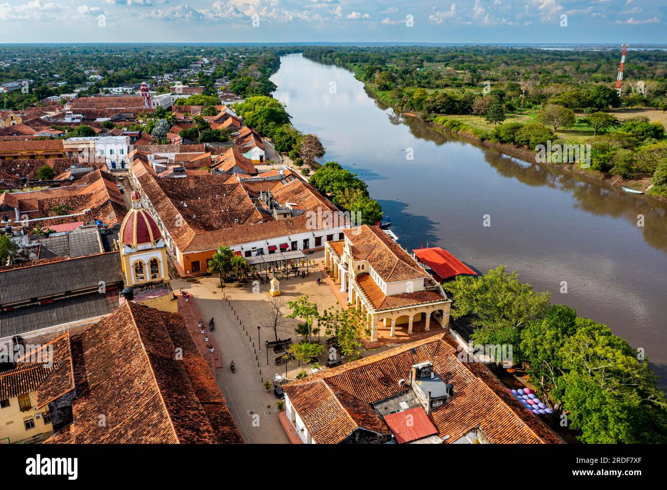 Aerial of the Unesco world heritage site, Mompox, Colombia Stock Photo ...