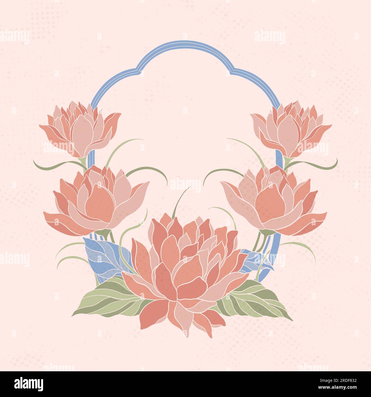 Flower lotus beautiful in the style of Art Nouveau. Beautiful lotus ...